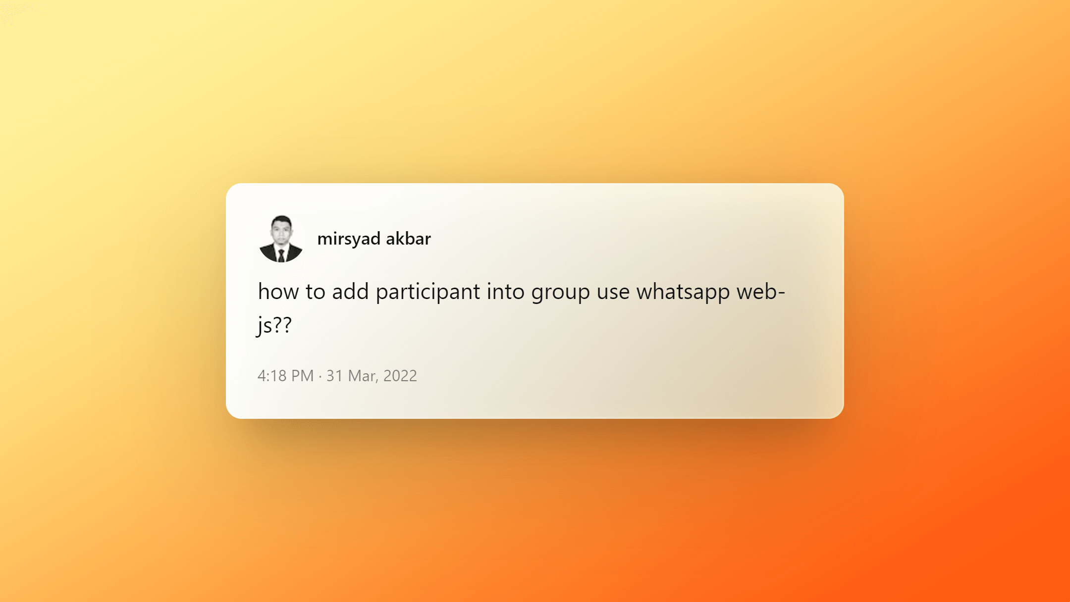 How To Add Participants To A WhatsApp Group Using Whatsapp web js How To Add Participants To A WhatsApp Group Using Whatsapp web js